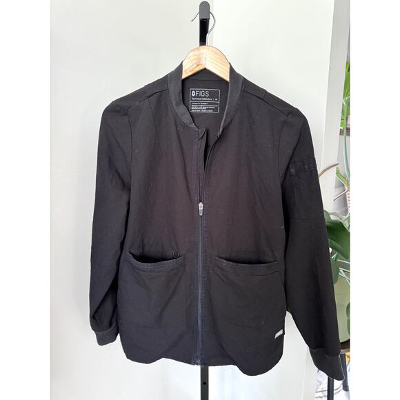 Figs | Jackets & Coats | Figs Mens Black Scrubs Zip Up Zapote Jacket ...